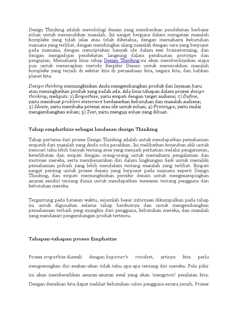 Panduan Empati dalam Design Thinking | PDF