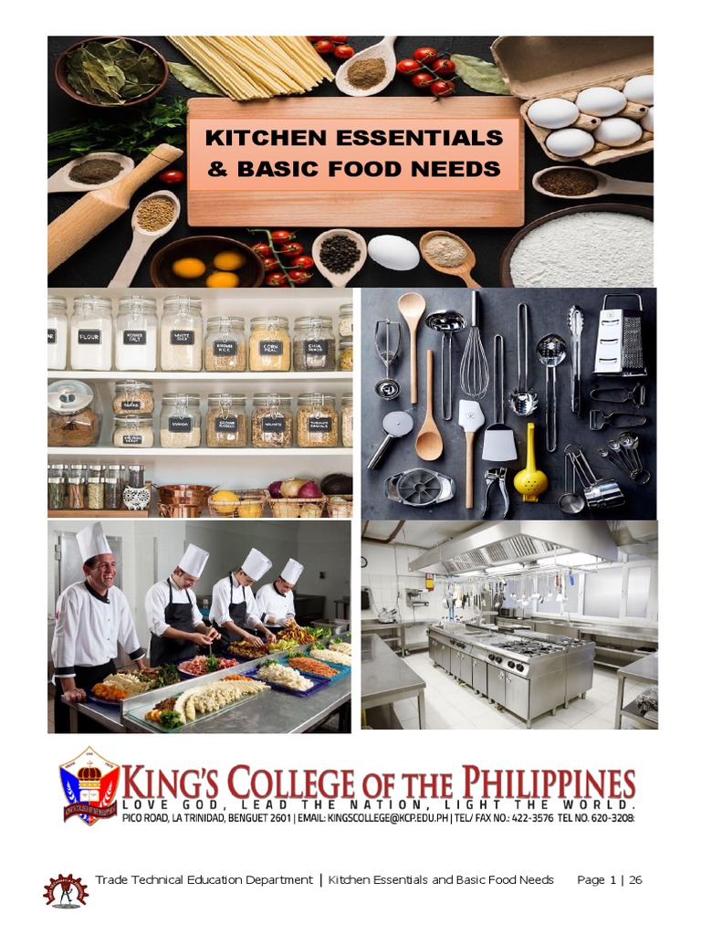 Module Kitchen Essentials and Basic Food Preparation | PDF | Grilling ...