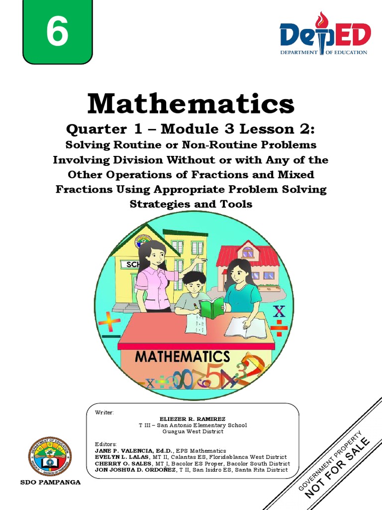 Math - Gr6 - Q1 - Module 03-L2 - Problem-solving-Division-of-Fraction - PDF - 17pages | PDF ...
