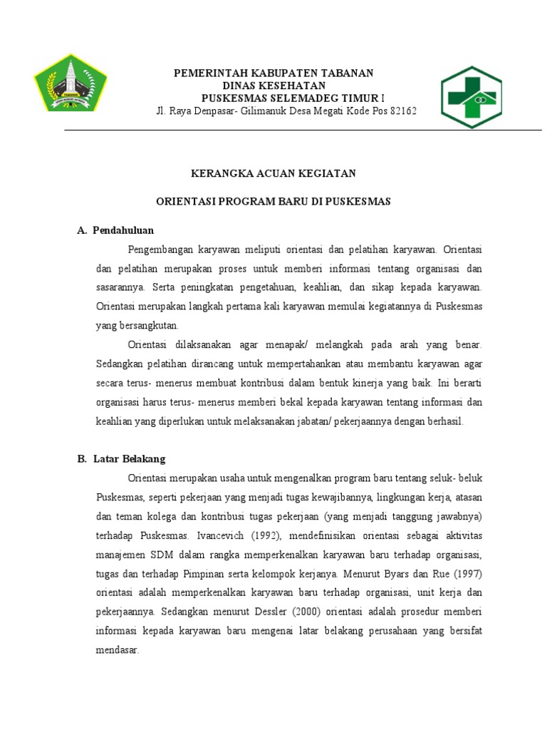 Kak Orientasi Pegawai | PDF