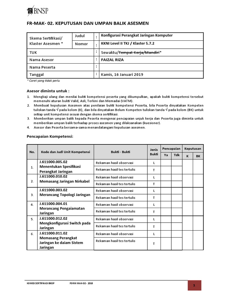 Form FR - Mak-02 | PDF