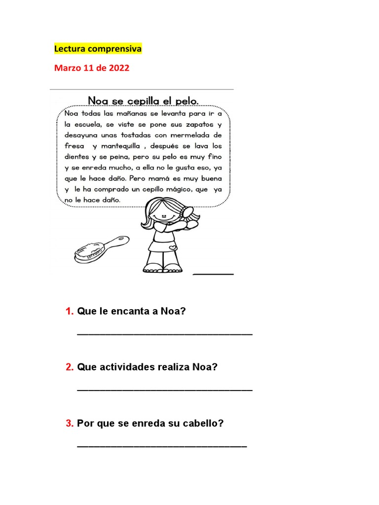 Lectura Comprensiva Viernes 11 de Marzo | PDF