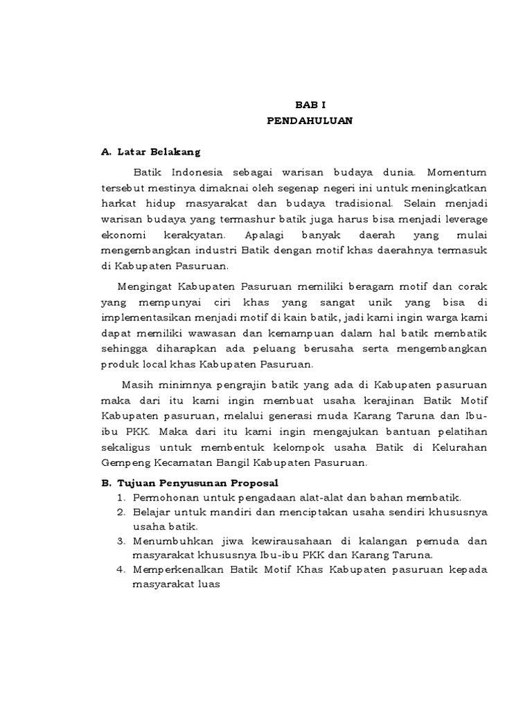 Proposal Batik 2023 | PDF