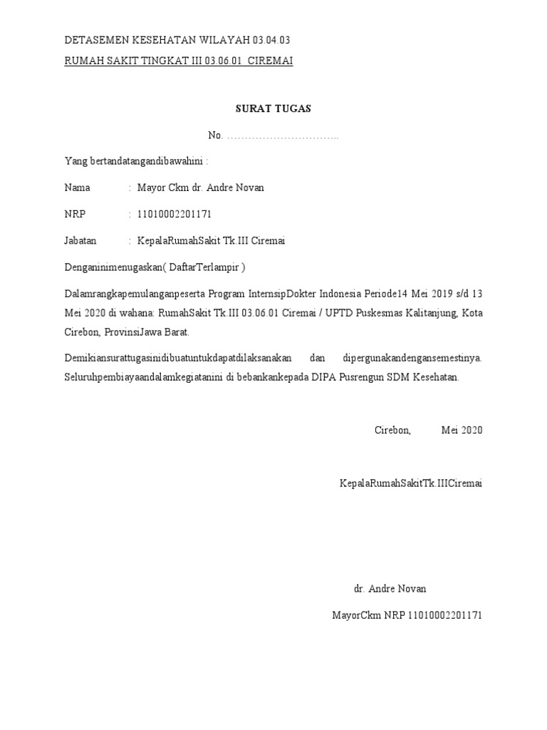 Surat Tugas SLPI | PDF