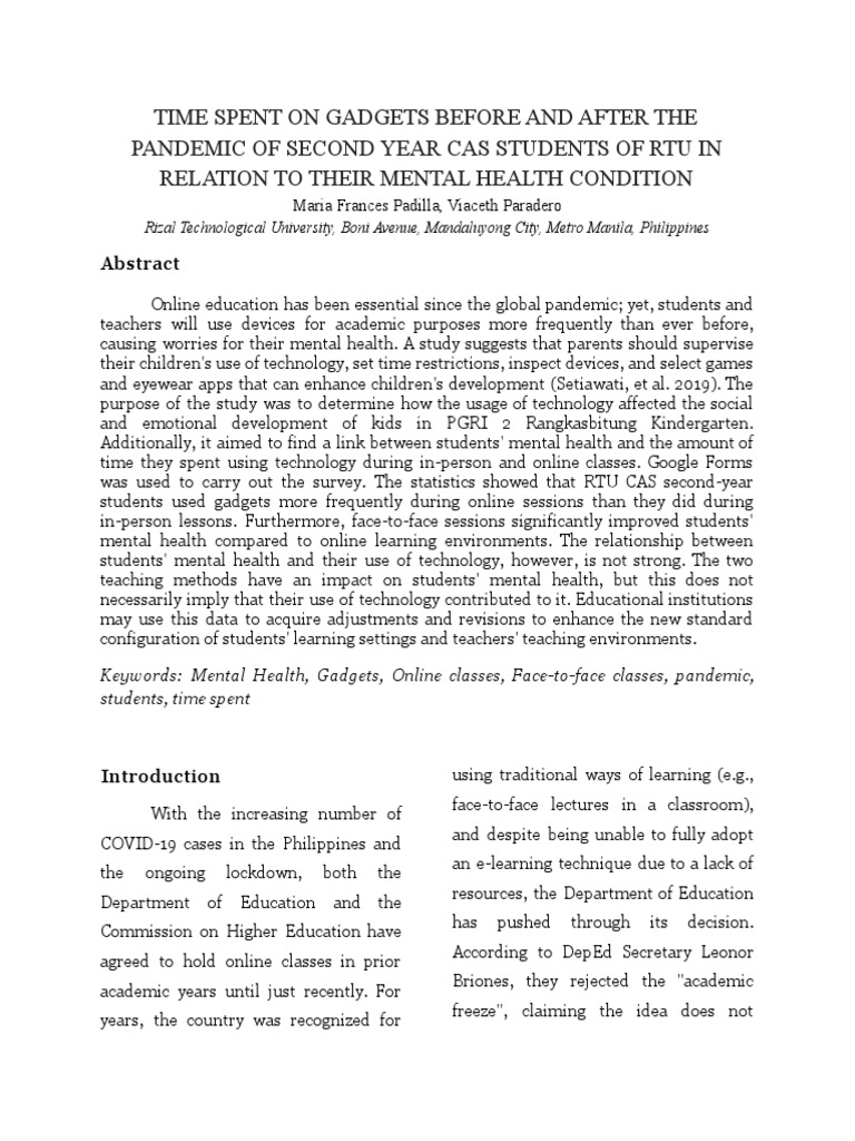 Padilla Paradero - Investigatory Project in STS - Docx 1 | Download Free PDF | Educational ...
