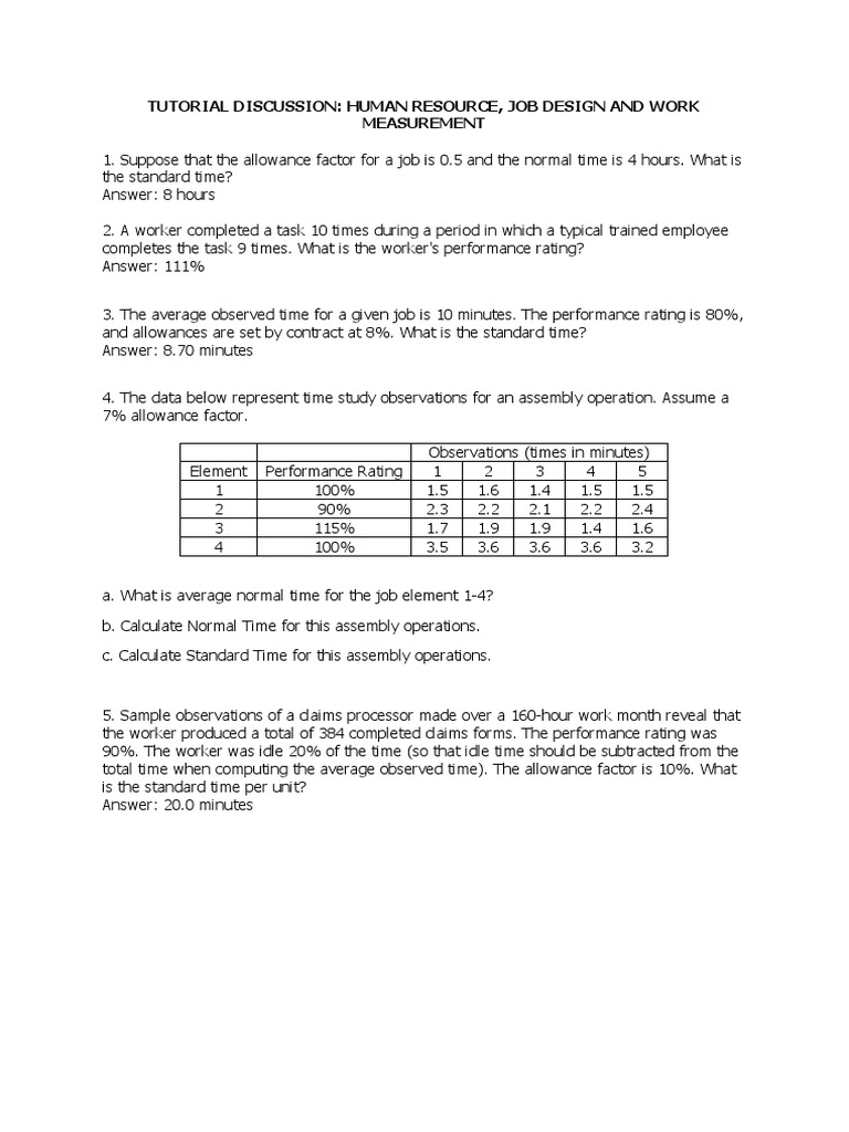 HR Job Design & Work Measurement Guide | PDF