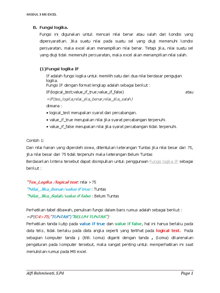 MODUL 3 Fungsi Logika | PDF