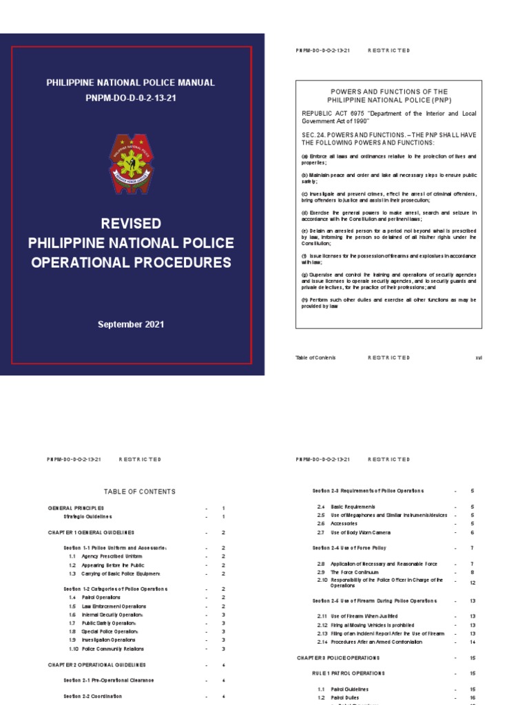 Philippine National Police Operational Manual | PDF | Police | Search ...