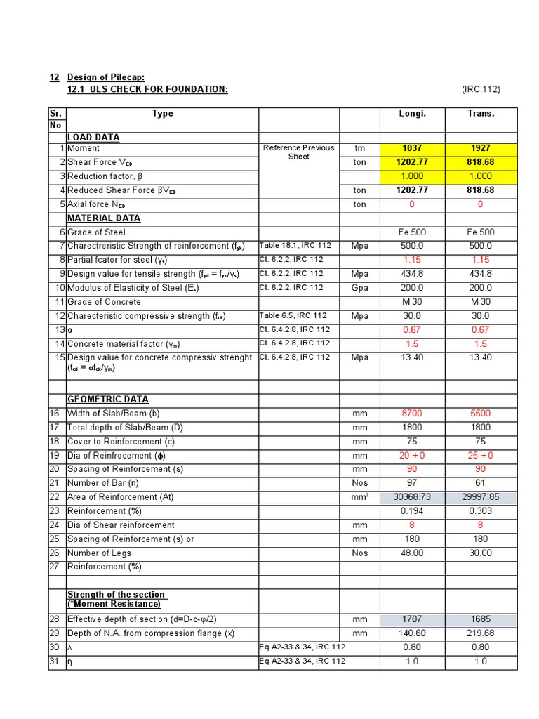 Pile Cap | PDF | Strength Of Materials | Young's Modulus