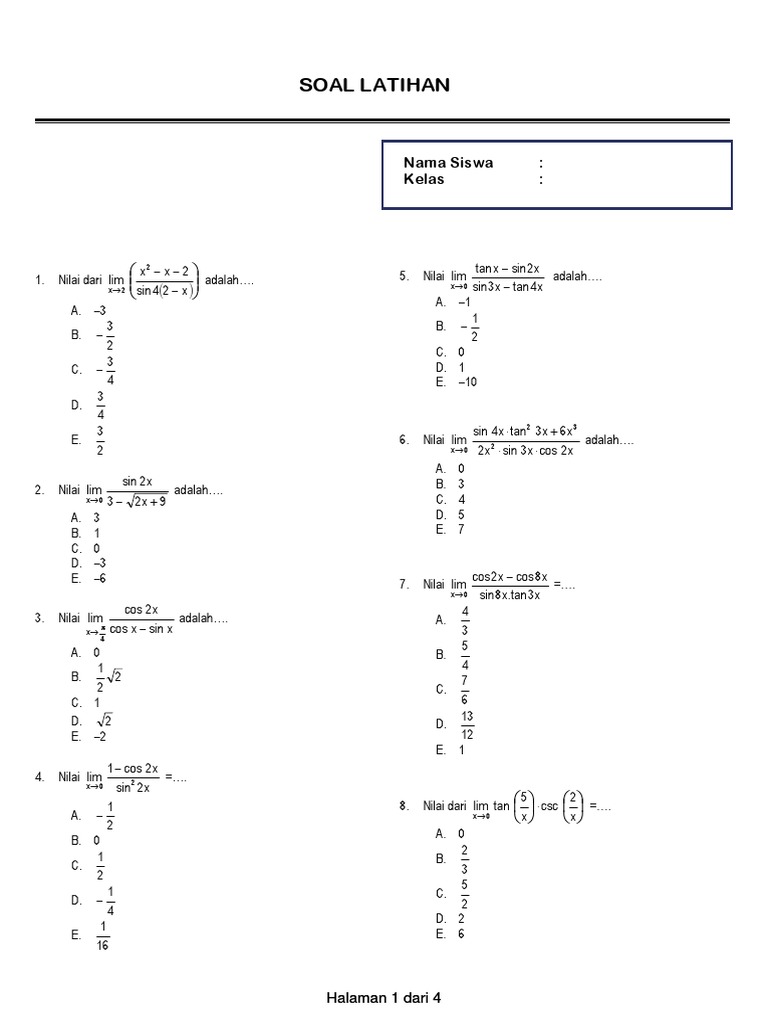 Soal Matematika Minat Kelas Xii Ipa | PDF