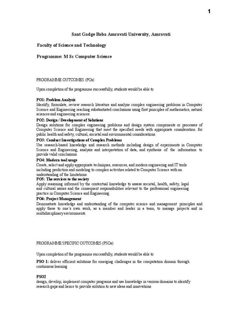 M Sc Computer Science Syllabusandscheme Pdf Relational Database Cellular Network 
