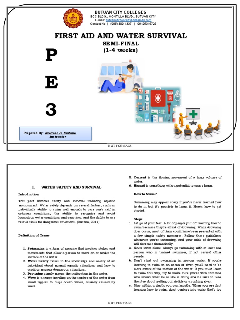 First Aid and Water Survival Guide | PDF | Swimming | Water