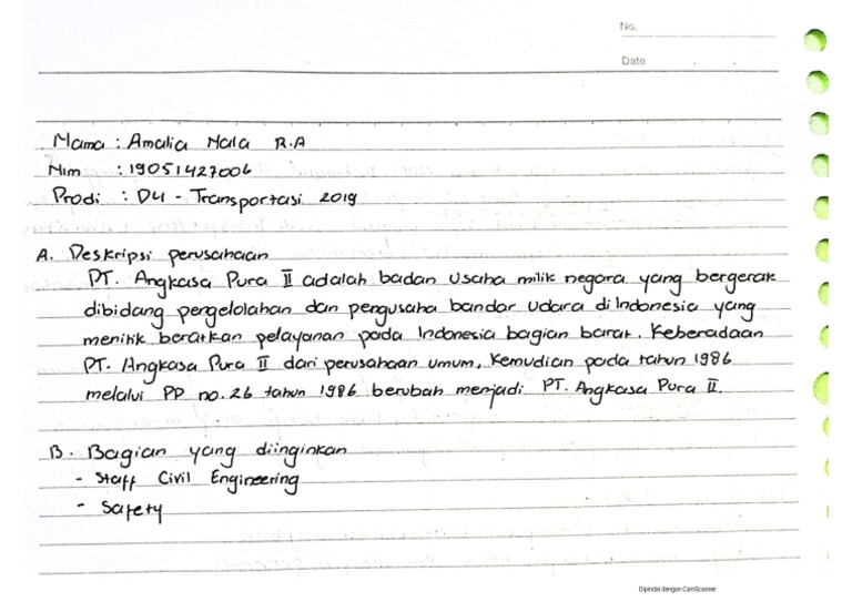 Amalia Nala R.A - 19051427006 - D4 TRT 2019 | PDF