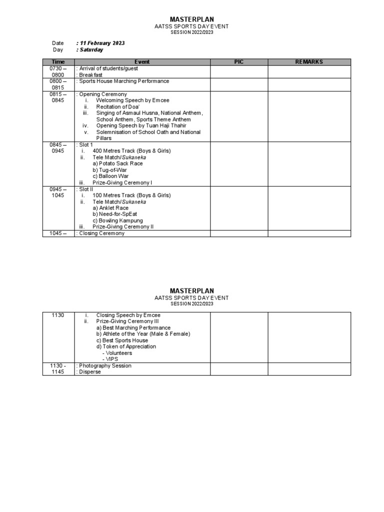 Flow of Programme - Masterplan | PDF
