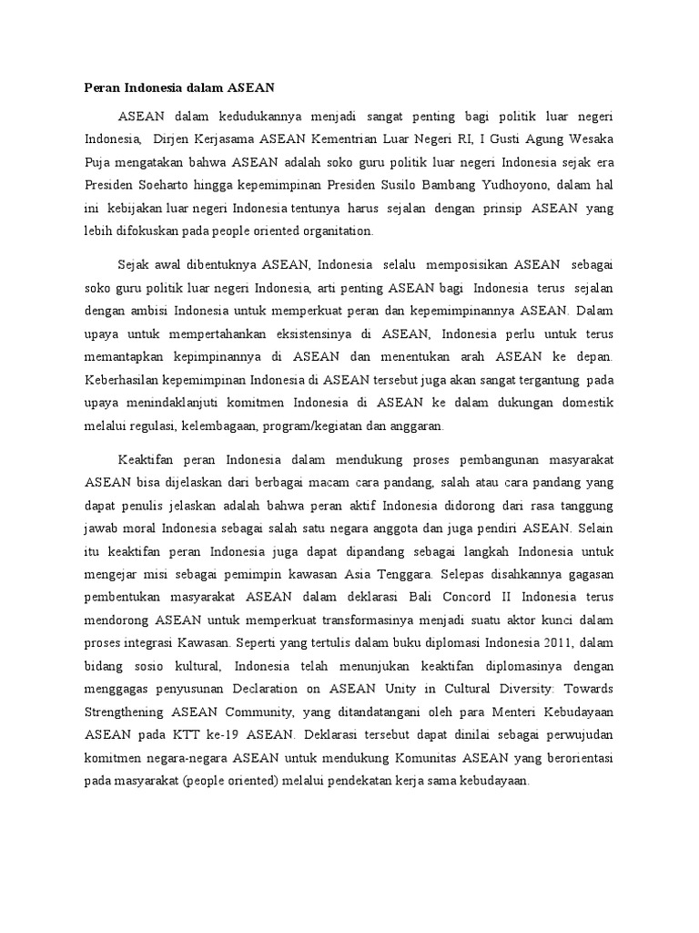 Peran Indonesia Dalam ASEAN 2 | PDF