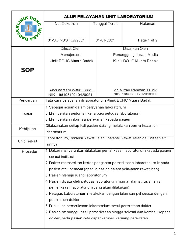 SOP Alur Pelayanan | PDF