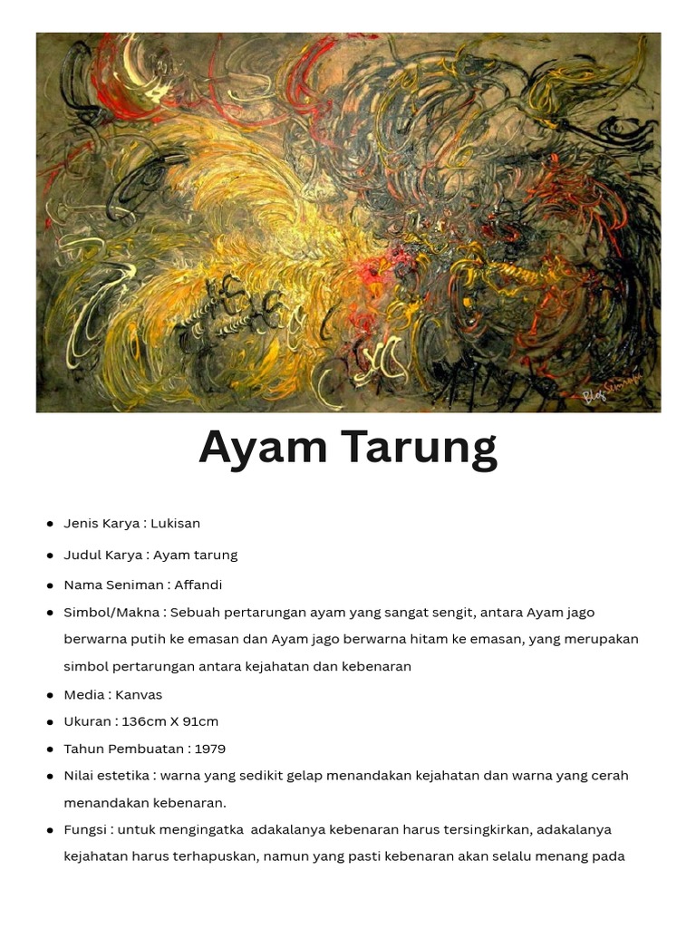 Ayam Tarung | PDF | Seni