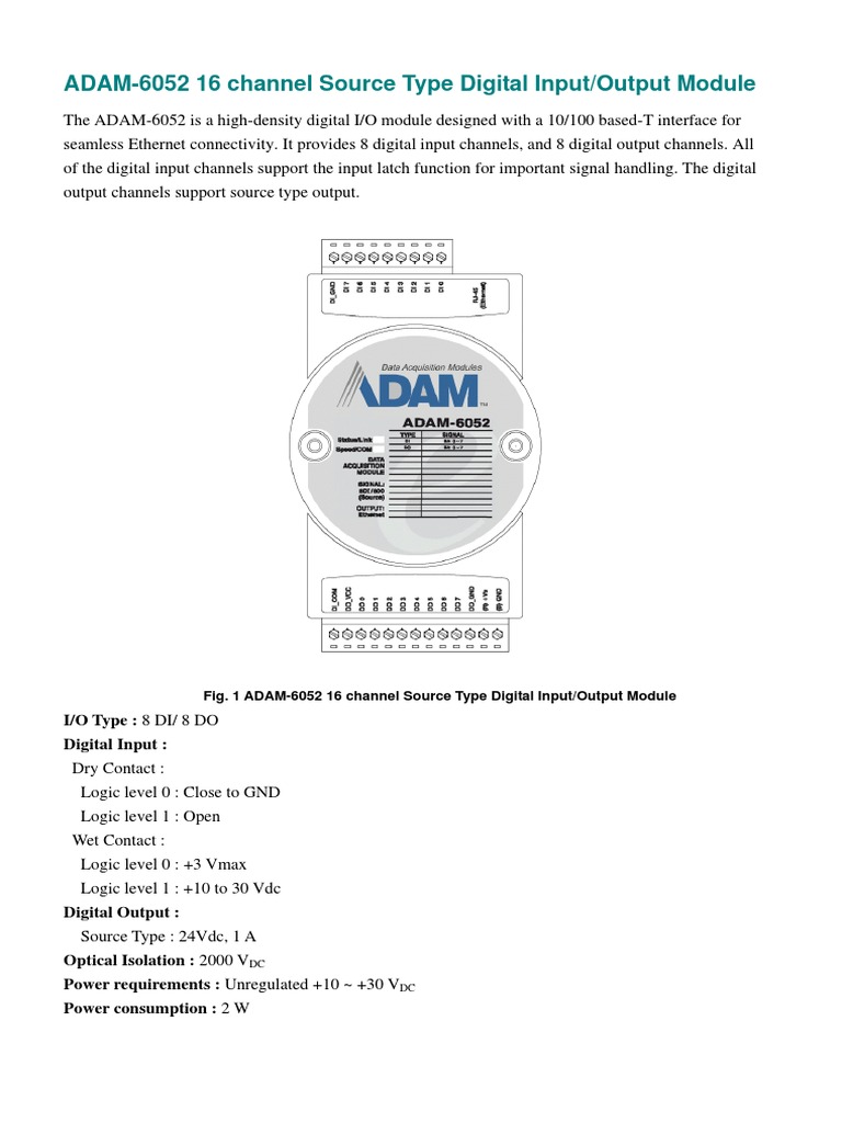 ADAM-6052 UMpdf | PDF | Input/Output | Manufactured Goods