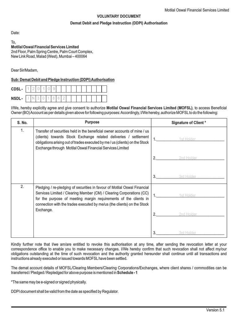 DDPI | PDF | Securities (Finance) | Clearing (Finance)