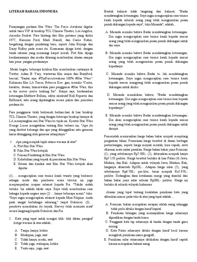 Soal Literasi Dan Numerasi | PDF