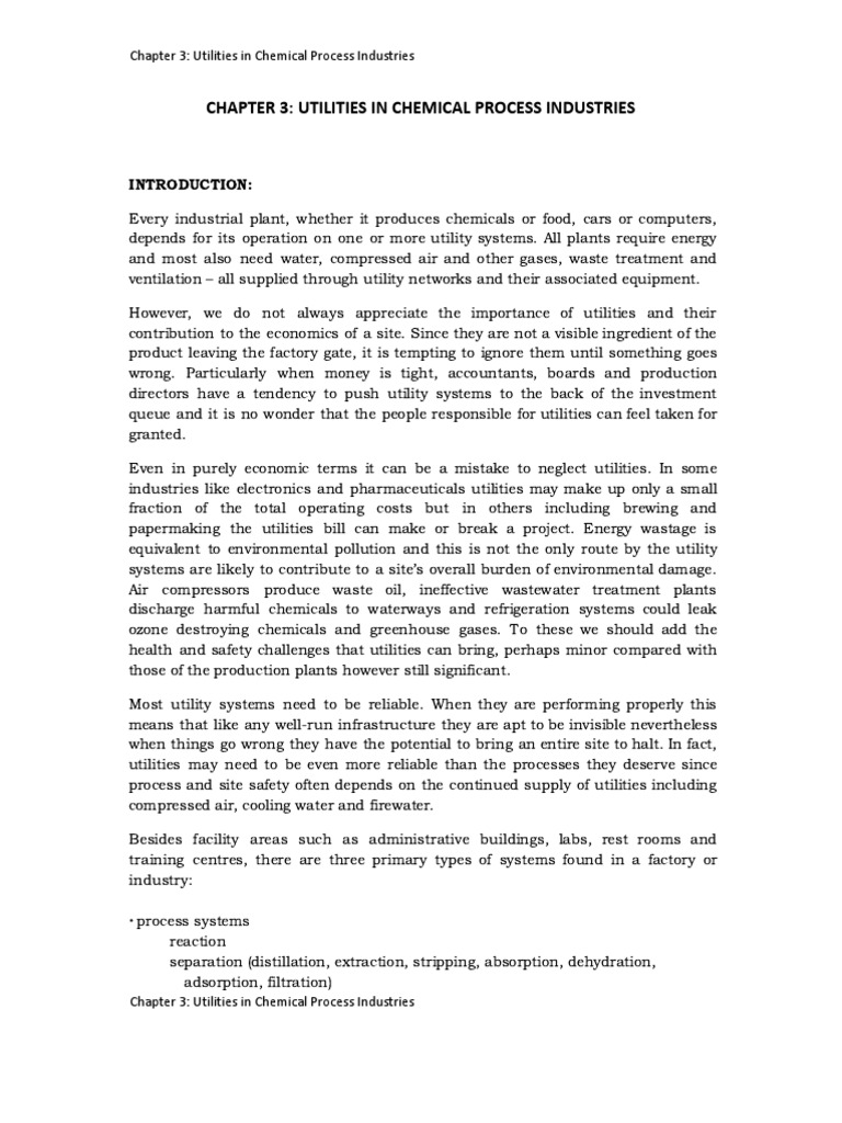 Chap 3 Utilities in Chemical Process Industries | PDF | Chemistry ...