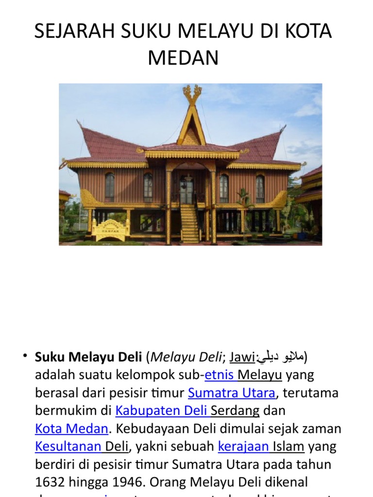 Sejarah Suku Melayu Di Kota Medan | PDF