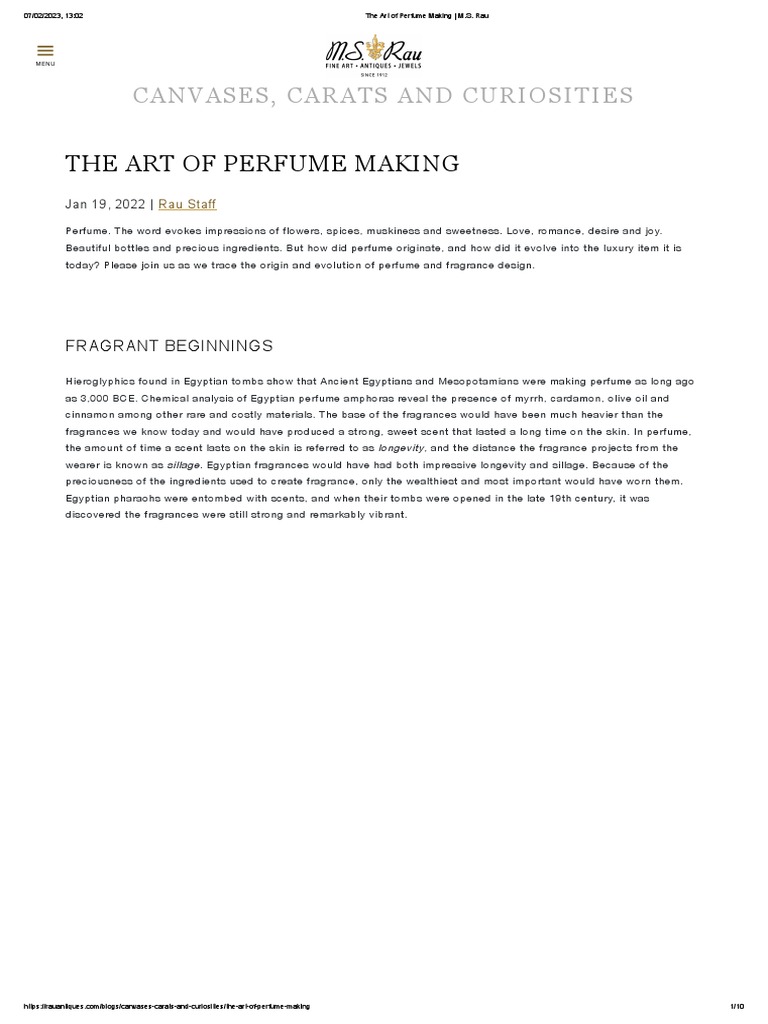 The Art of Perfume Making - M.S. Rau | PDF | Perfume | Perfumery