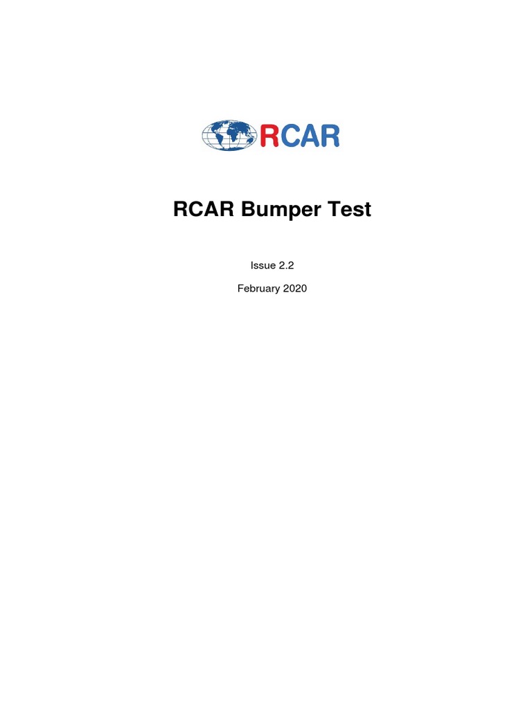 RCAR - Bumper - Test - Procedure - 2 - 2 - 2020 | PDF | Hardness | Beam ...