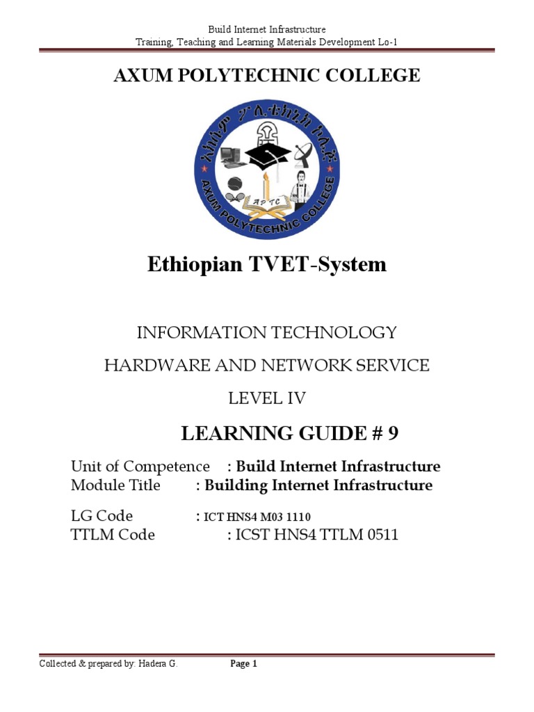 Build Internet Infrastructure LO1 | PDF | Computer Network | Network ...