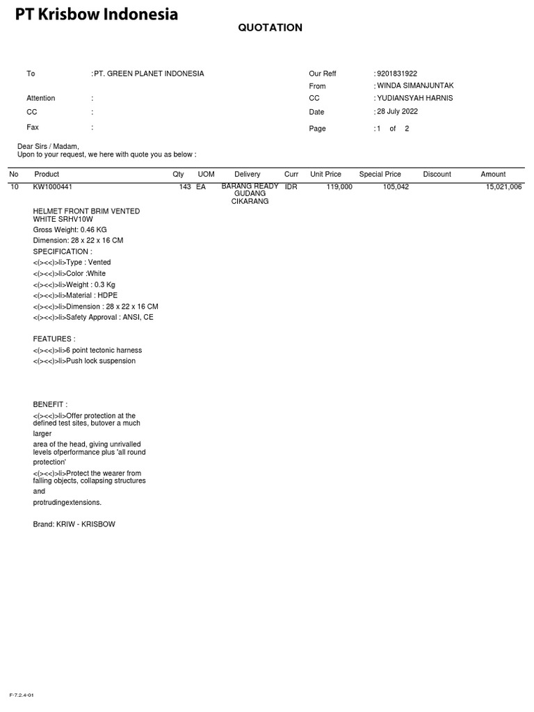 PH PT Green Planet Indonesia | PDF | Economies | Business