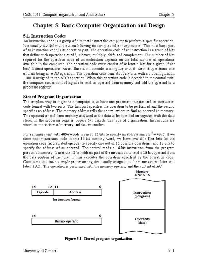 Chapter 5 - Basic Computer Organization and Design | PDF