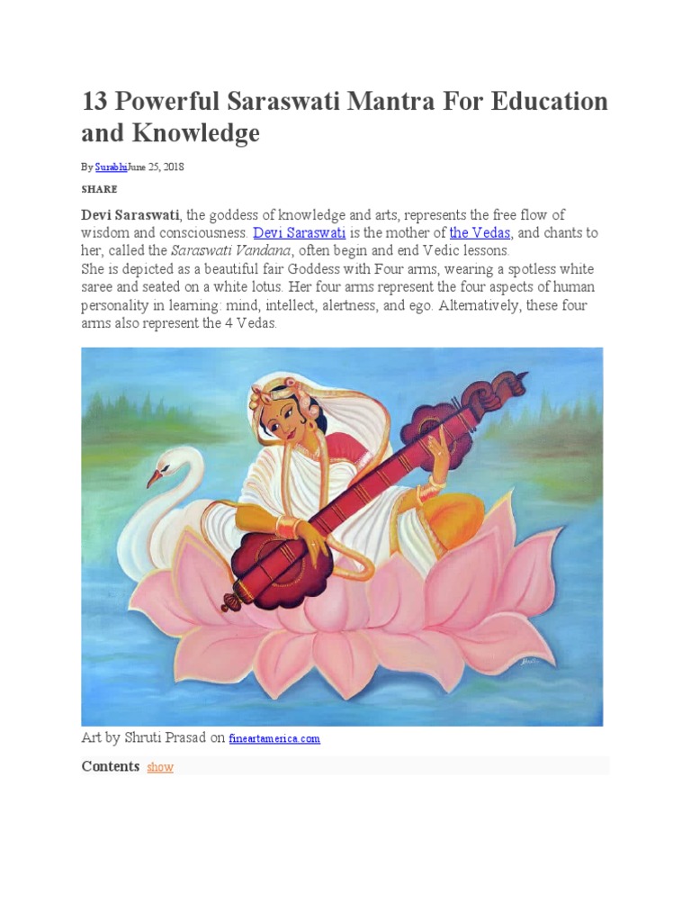 Powerful Mantra For Study | PDF | Mantra | Devi