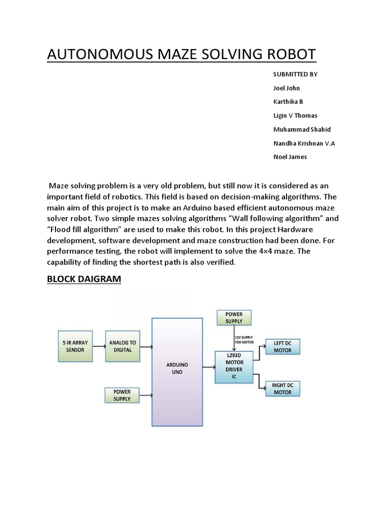 Autonomous Maze Solving Robot | PDF | Robot | Robotics
