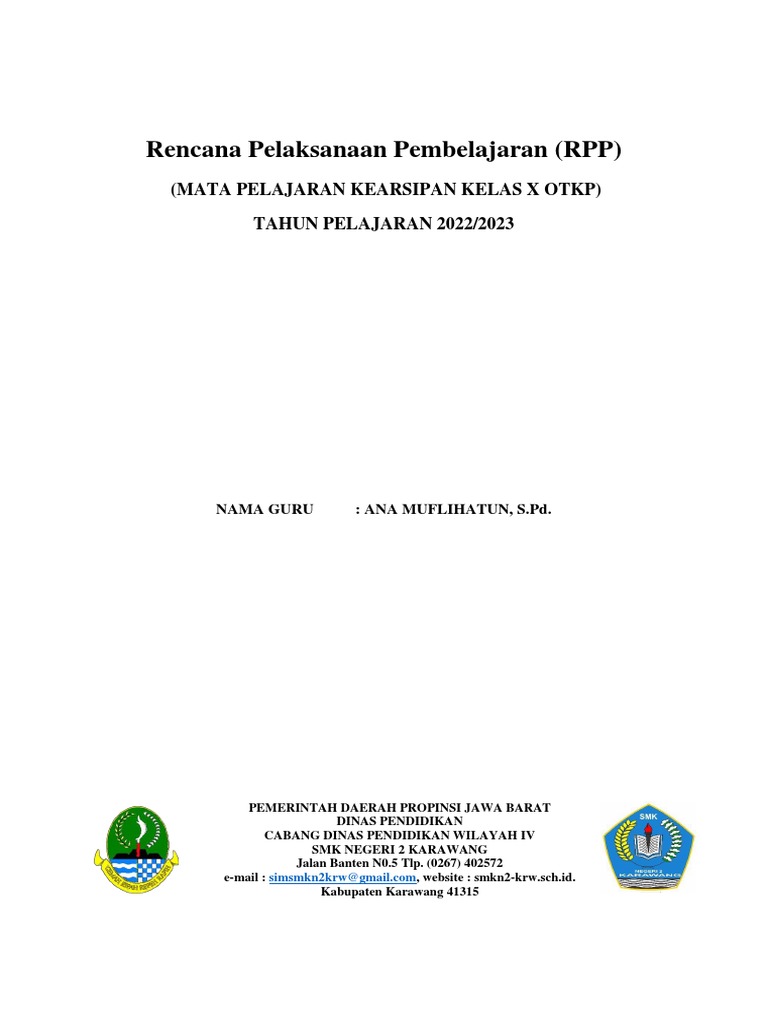 RPP Peralatan Kearsipan | PDF | Karier & Perkembangan