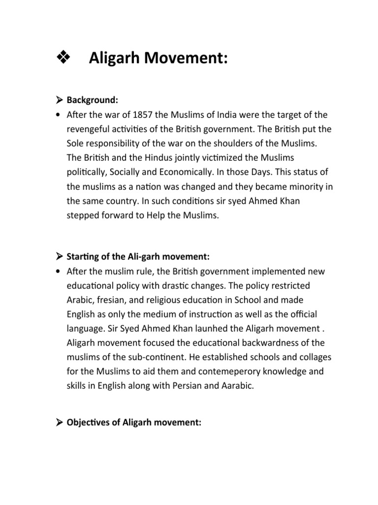 Aligarh Movement | PDF