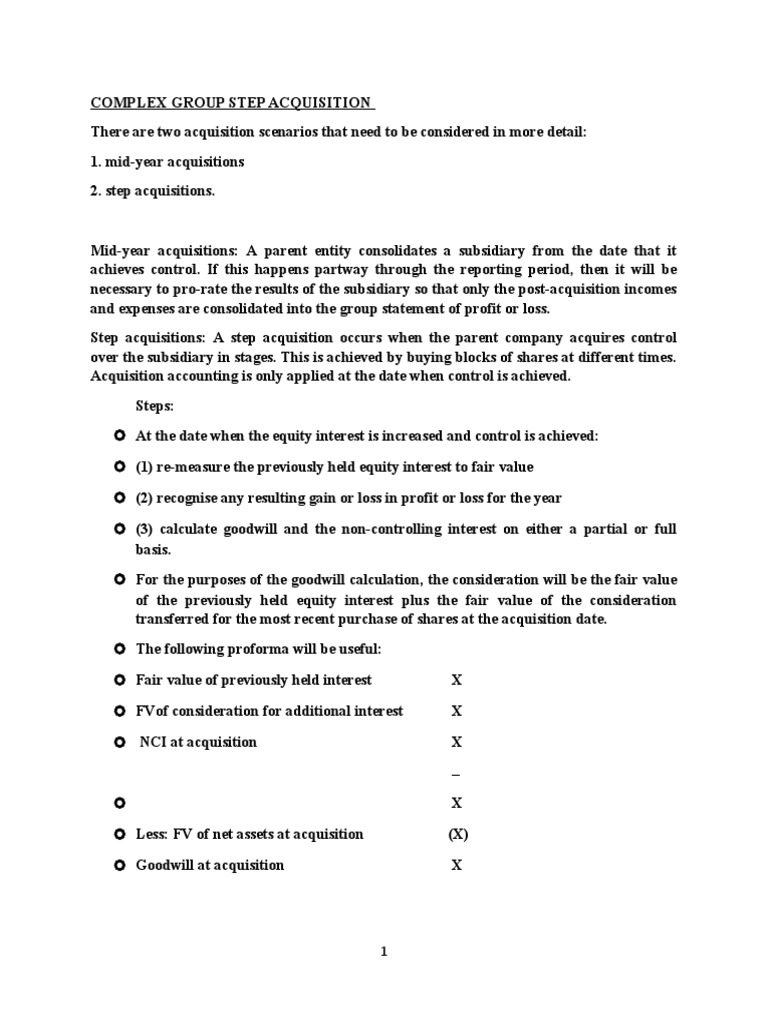 Step Acquisition Accounting Explained | PDF | Goodwill (Accounting ...