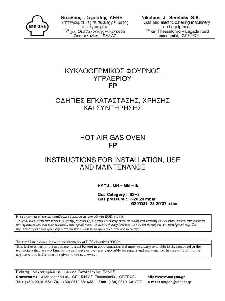 FP Manual | PDF | Chimney | Thermostat