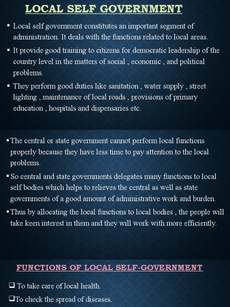Local Self Govt | PDF | Government Of India | Government
