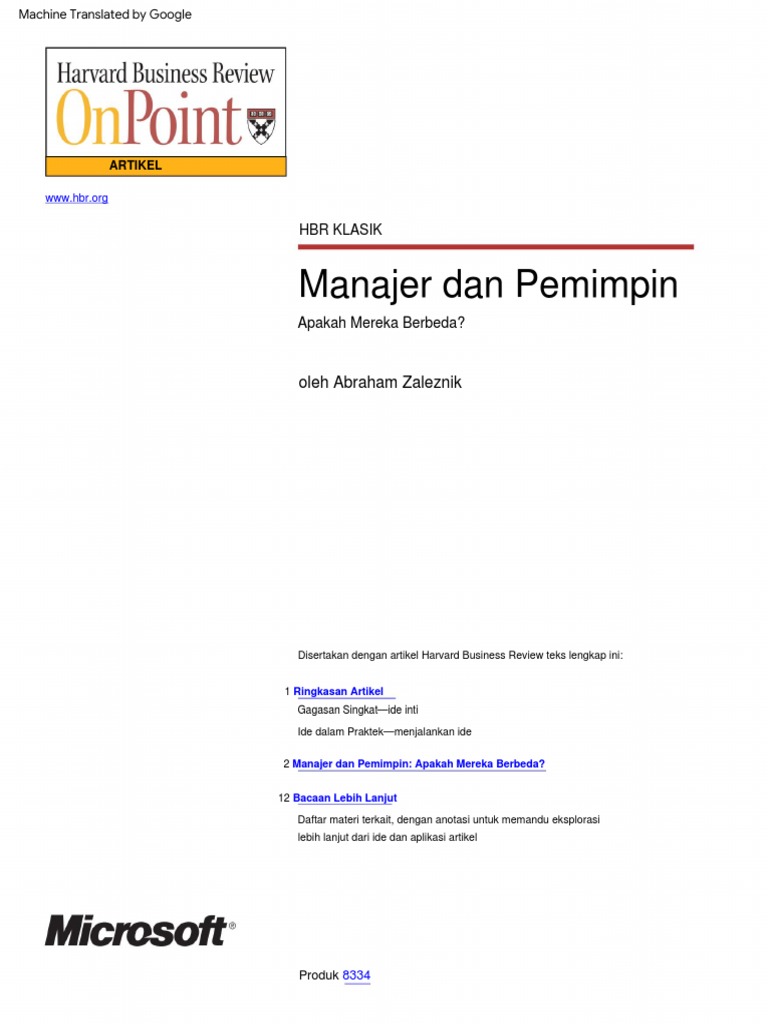 Bacaan Hari 2 - Journal 2 - Managers and Leaders Are They Different ...