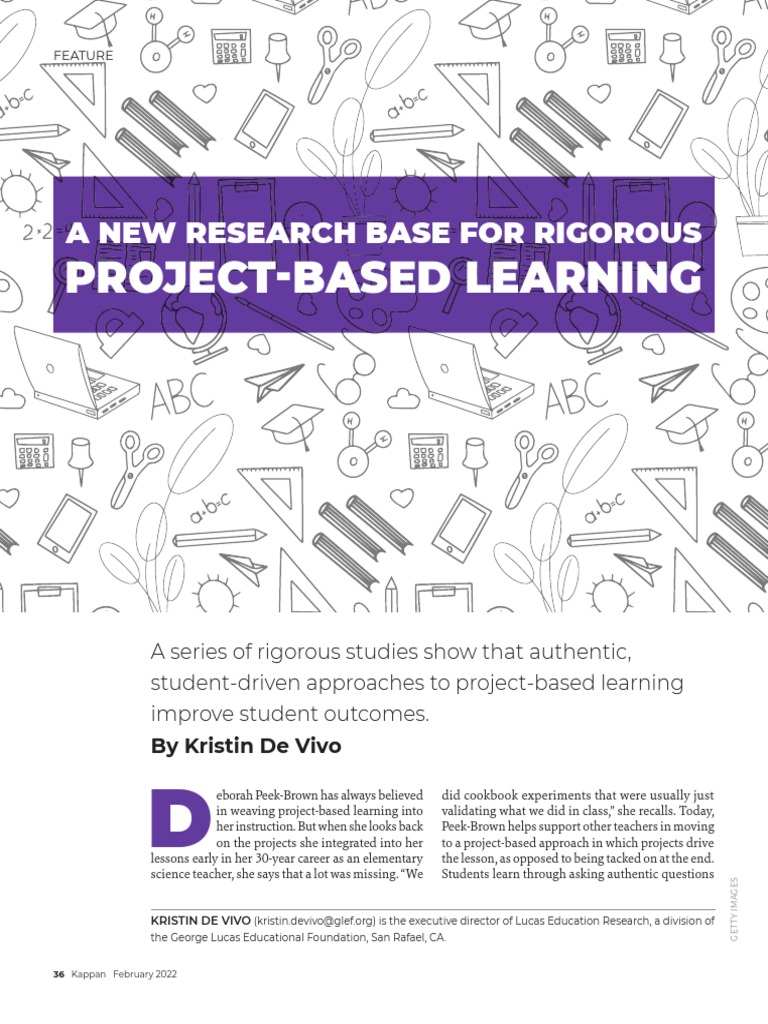 A New Research Base For Rigorous Project-Based Learning. | PDF ...