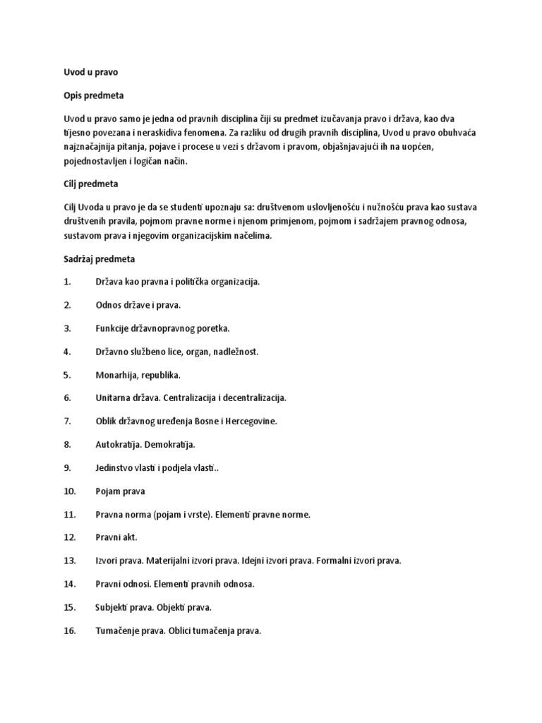 Uvod U Pravo | PDF