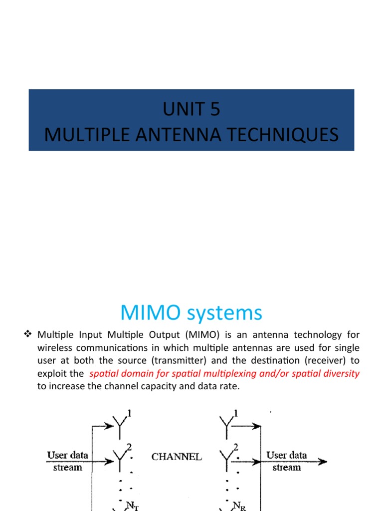 Unit 5 | PDF | Mimo | Data Transmission