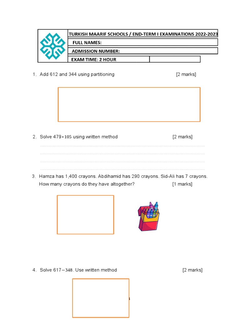 G5 End Term I Exam 2022 Ukash Adan Fadit | PDF | Multiplication ...
