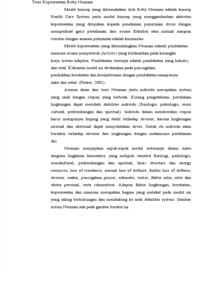 PDF Teori Betty Neuman Kel 4 | PDF | Pengembangan Diri
