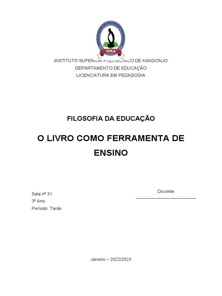 O Livro Como Ferramenta de Ensino | PDF | Aprendizado | Pedagogia