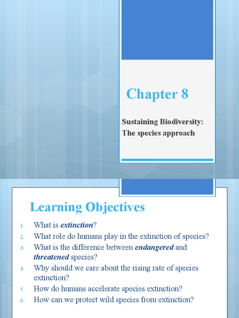 BIOL-105 Ch.8-9 Sustaining Biodiversity (Elearning Fall 2020) | PDF | Deforestation | Extinction