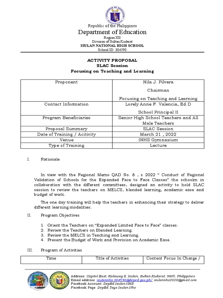 Activity Proposal | PDF