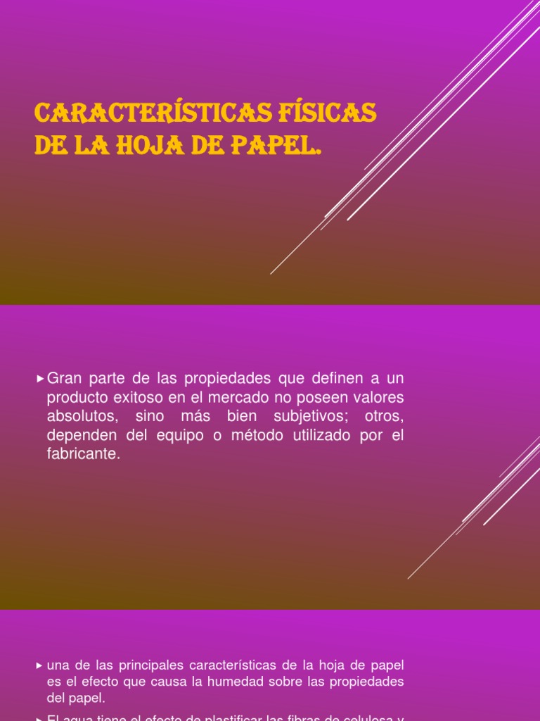 Características Físicas de La Hoja de Papel (4) | PDF