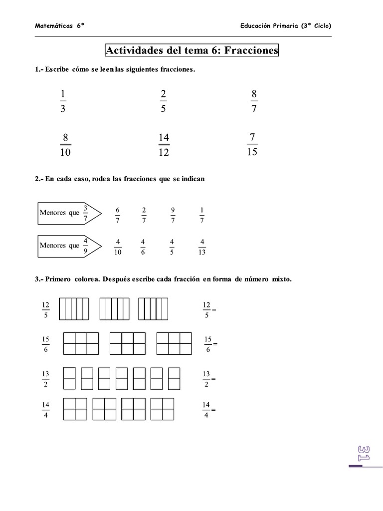 Fichas Fracciones 4 | PDF