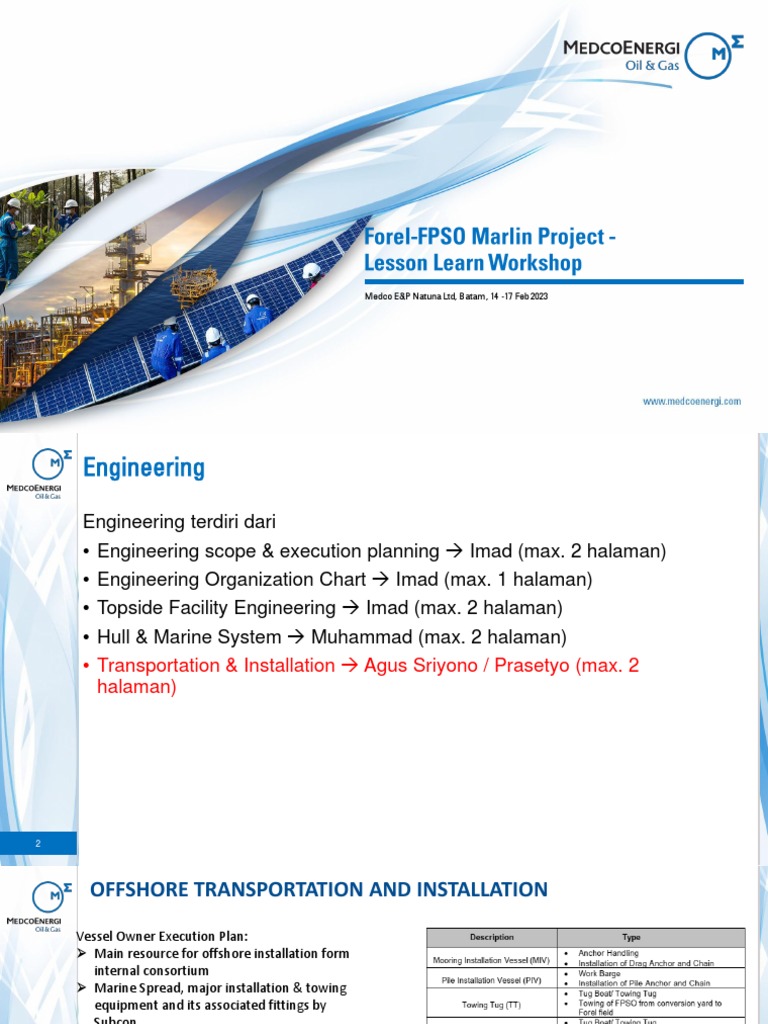 Lesson Learn FPSO - Presentation T&I | PDF